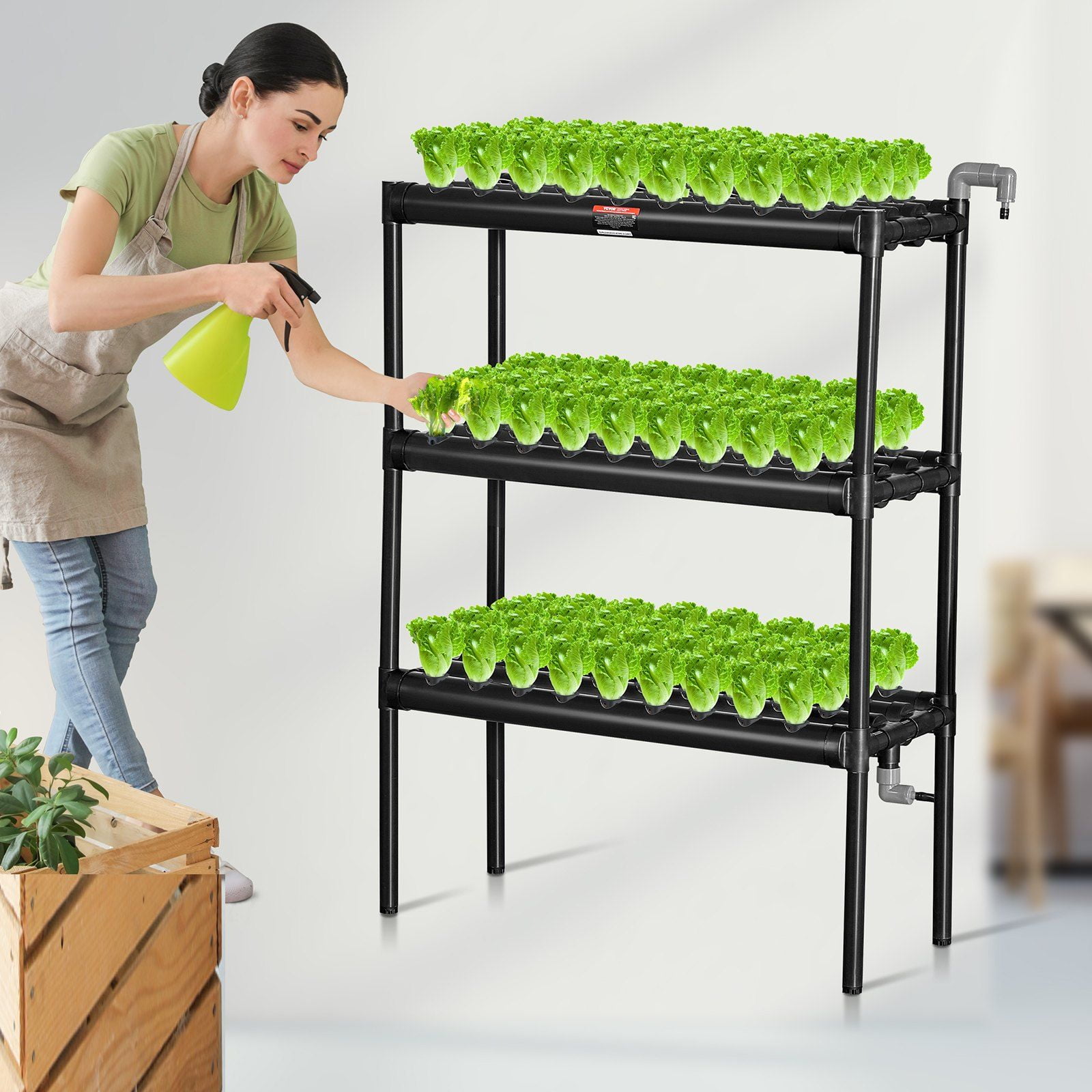 Hydroponics Growing System 108 Sites 3-Layer Hydroponic Grow Kit PVC ...