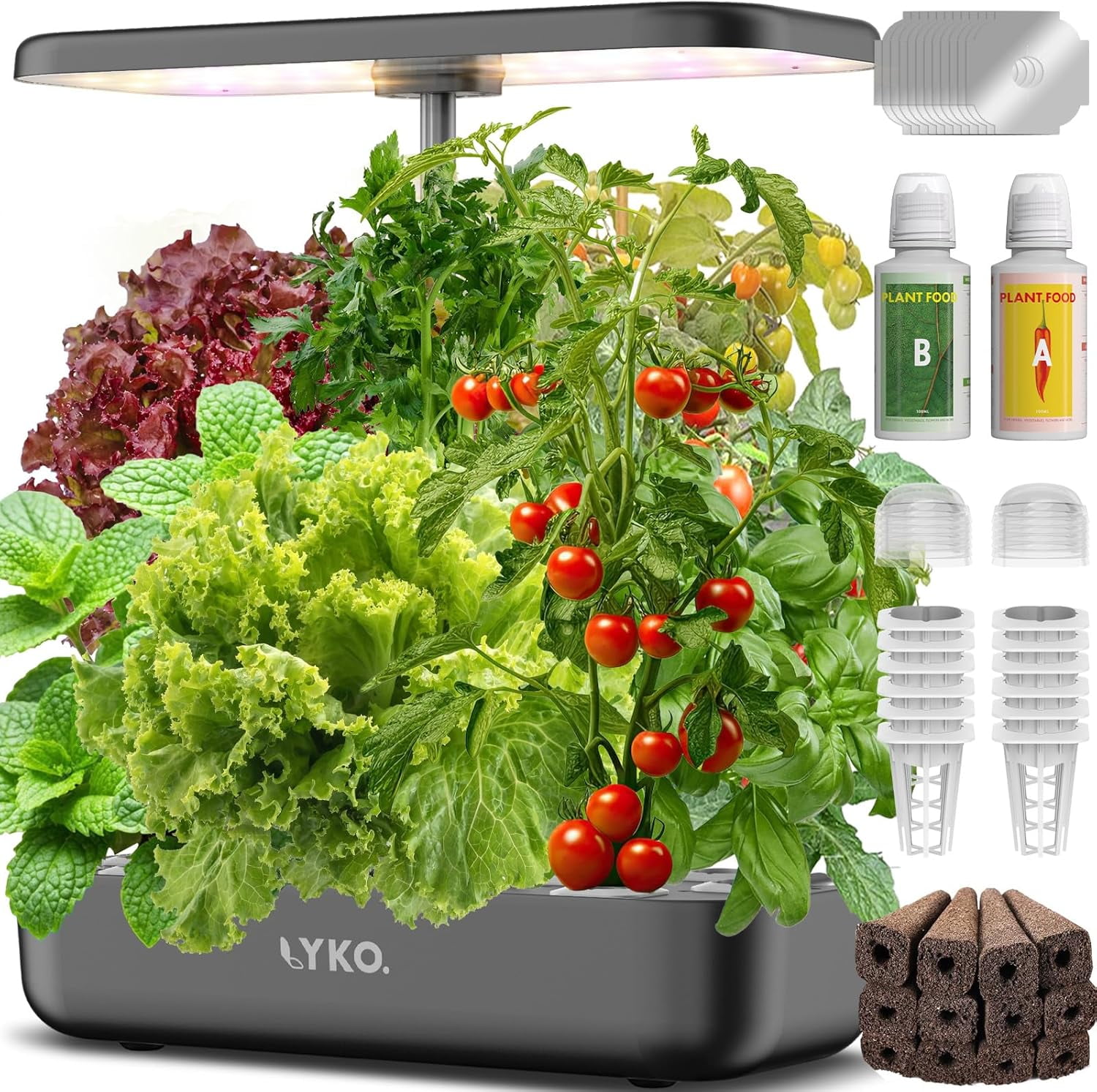 Hydroponics Growing System 12 Pods, Indoor Herb Garden with Grow Light Water Pump Automatic ...