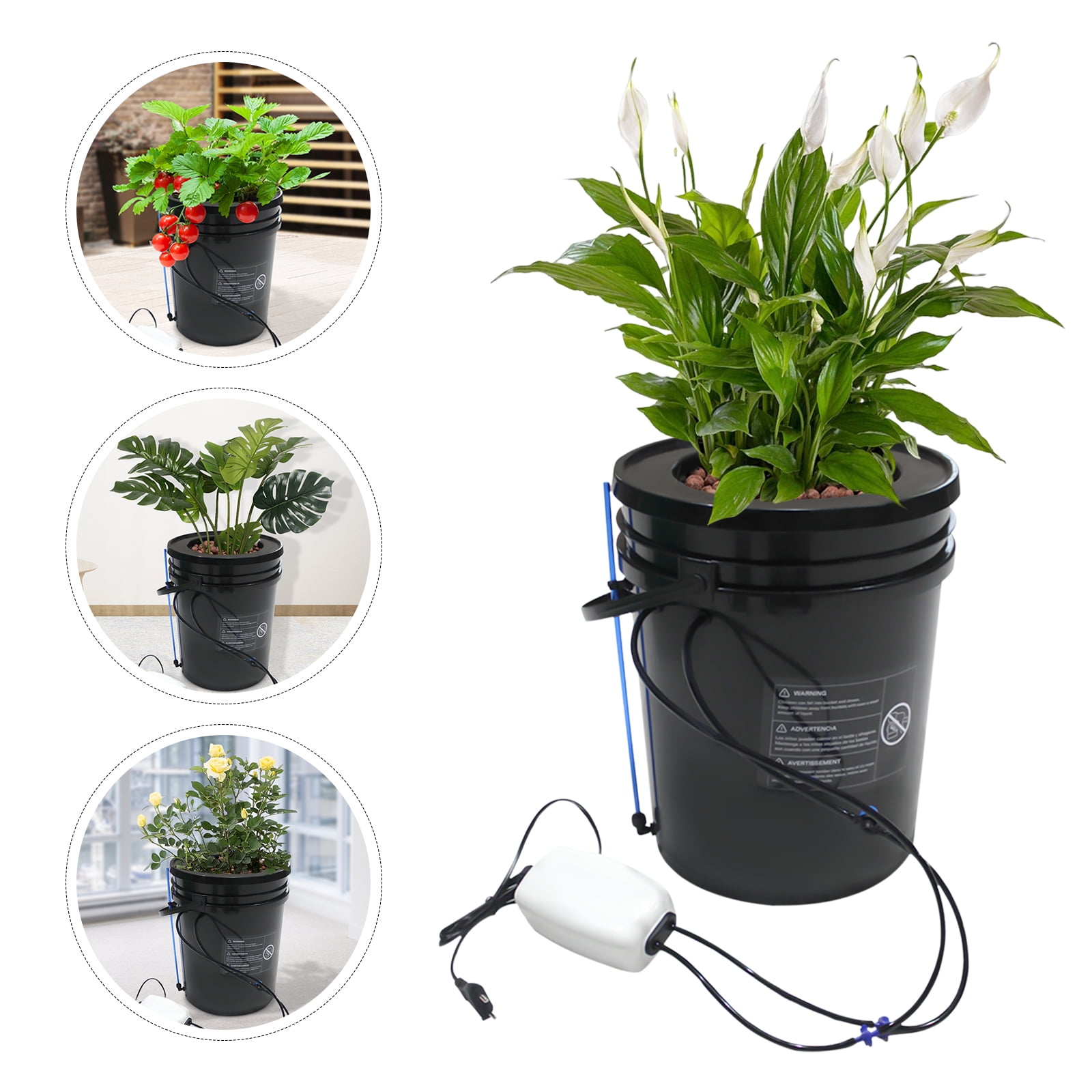 Hydroponics Growing System, 20L Water Capacity, Double Outlet Air Pump ...