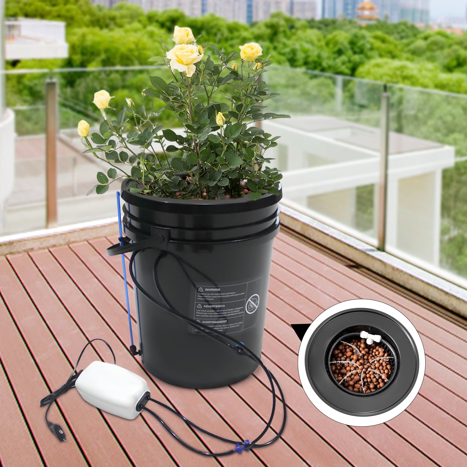 Hydroponics Growing System, 20L Water Capacity, Drip Irrigation with ...