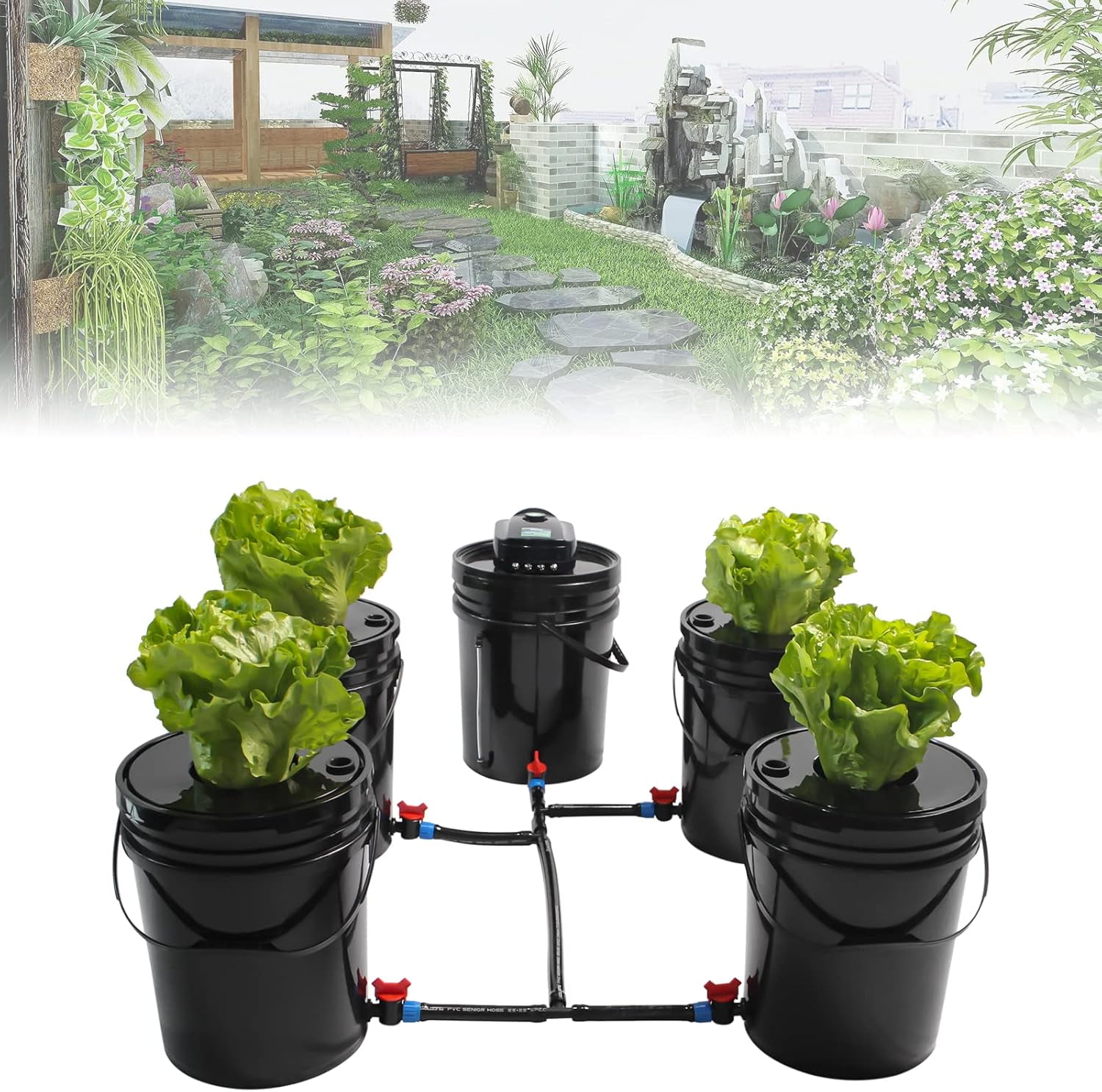 Hydroponics Growing System - 5 Gallon 5 Buckets Deep Water Culture ...