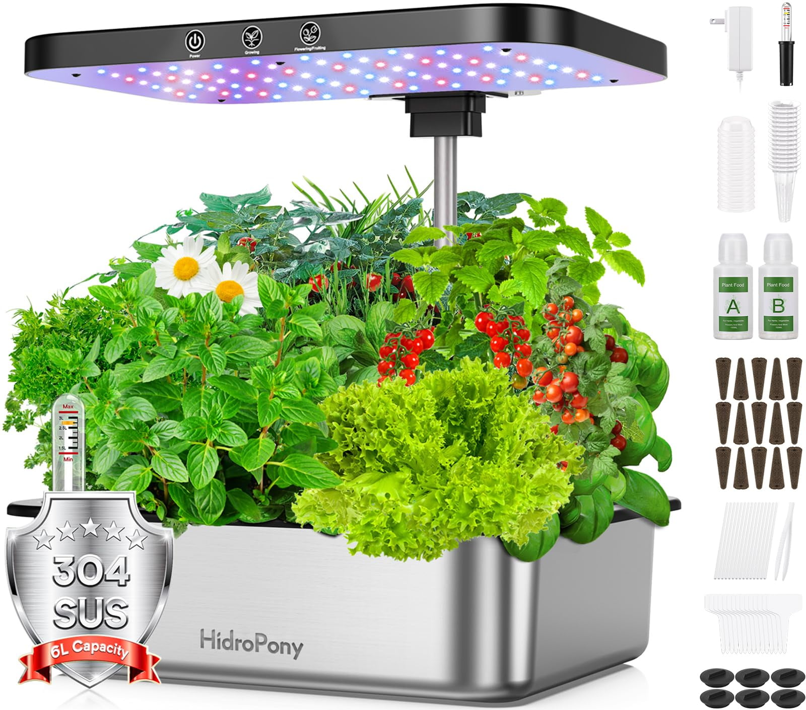 Hydroponics Growing System Herb Garden - HidroPony 15 Pods Indoor ...