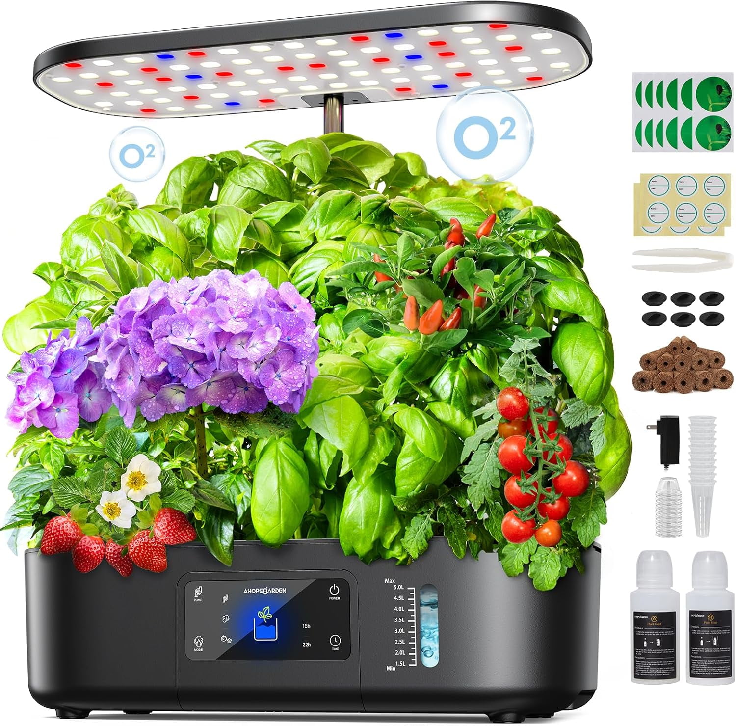 Hydroponics Growing System Kit Indoor Herb Garden with Grow Light 12 ...
