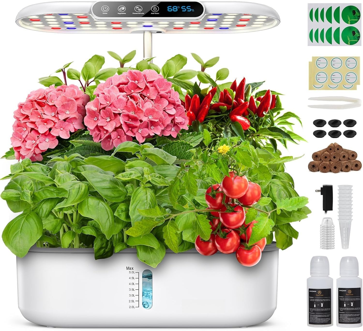 Hydroponics Growing System kit: Indoor Garden - 12 Pods Germination Kit with LCD Display and ...