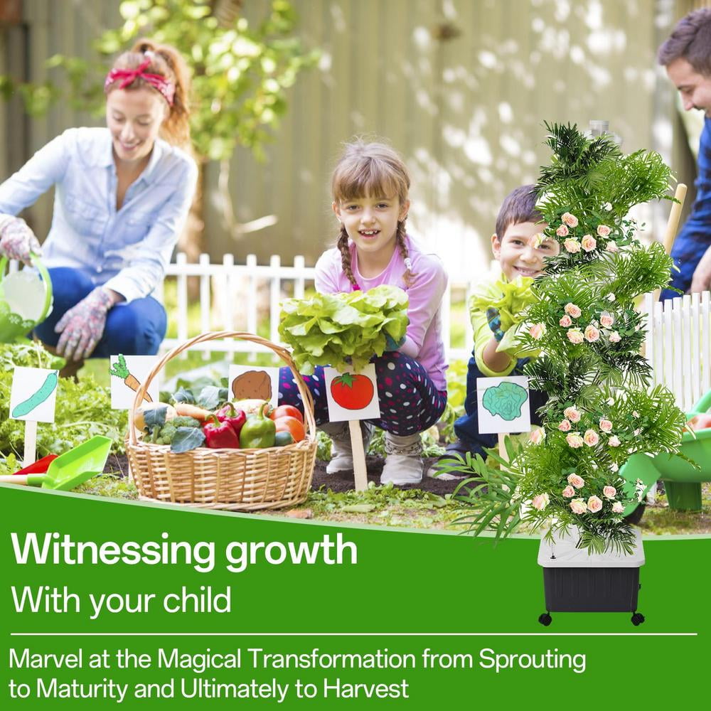 Hydroponics Growing Tower, 12-Layer 60 Slots Lettuce Grow Tower ...