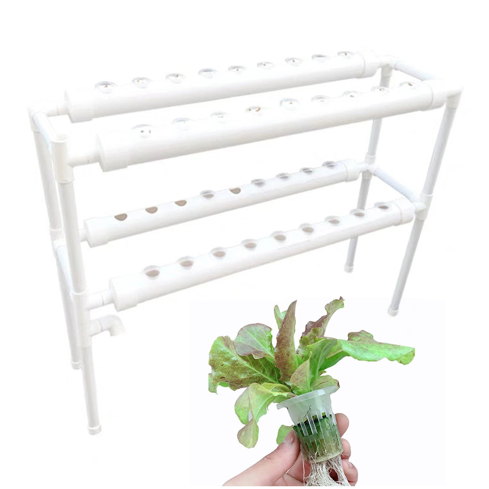 Hydroponics Starter Kit, 2-Level 36-Cell Nursery Tray & 220V Water Pump ...