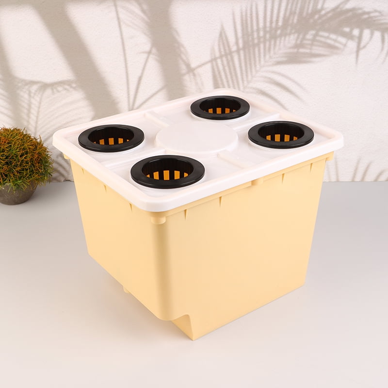 Hydroponics System Bucket With Siphon Elbows Four-Hole Cover Planting ...