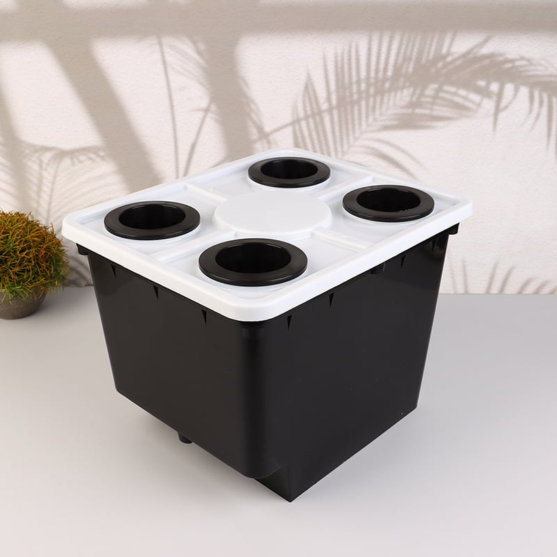 Hydroponics System Bucket With Siphon Elbows Four-Hole Cover Planting ...
