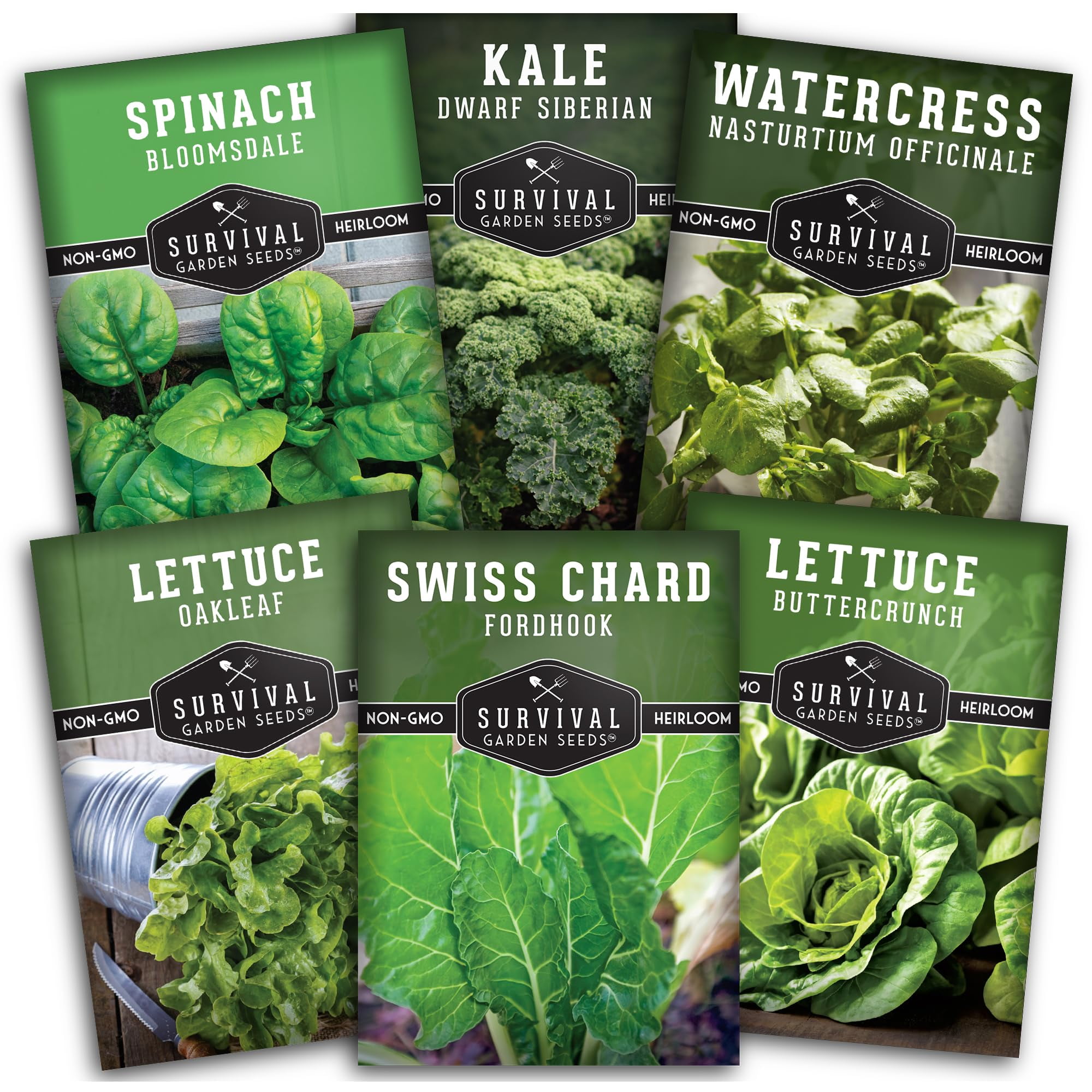 Hydroponics Vegetable Seed TWE5 Collection for Planting - Watercress, Spinach, Kale, Swiss Chard ...