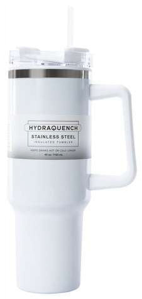 Trendy 40oz Hydroquench Tumbler with Handle (White), Perfect For Water ...