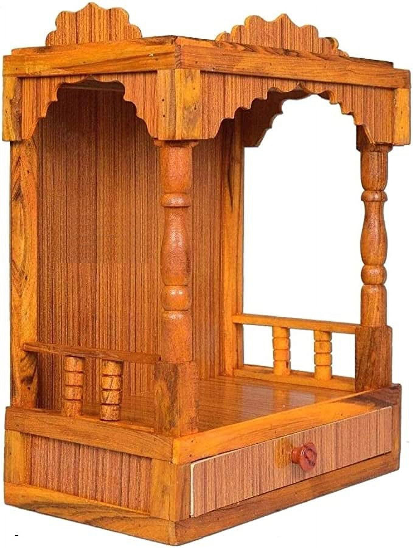 Hydroshell Wooden Plywood Mandir for Pooja Home Decoration Wall Mounten ...