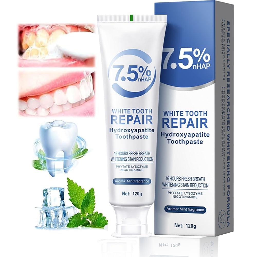 Hydroxyapatite Toothpaste 7.5,Non-Fluoride Toothpaste for Enamel ...