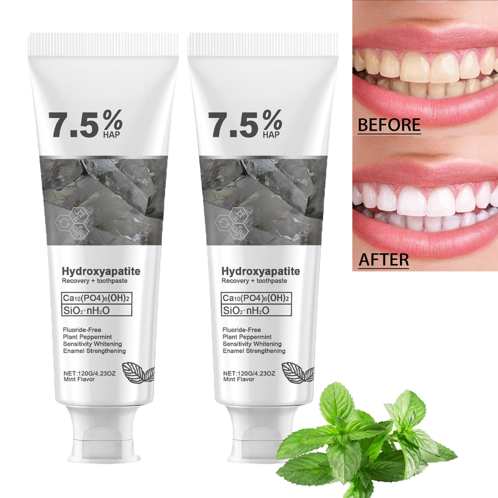 Hydroxyapatite Toothpaste for Advanced Enamel Protection, Gentle ...