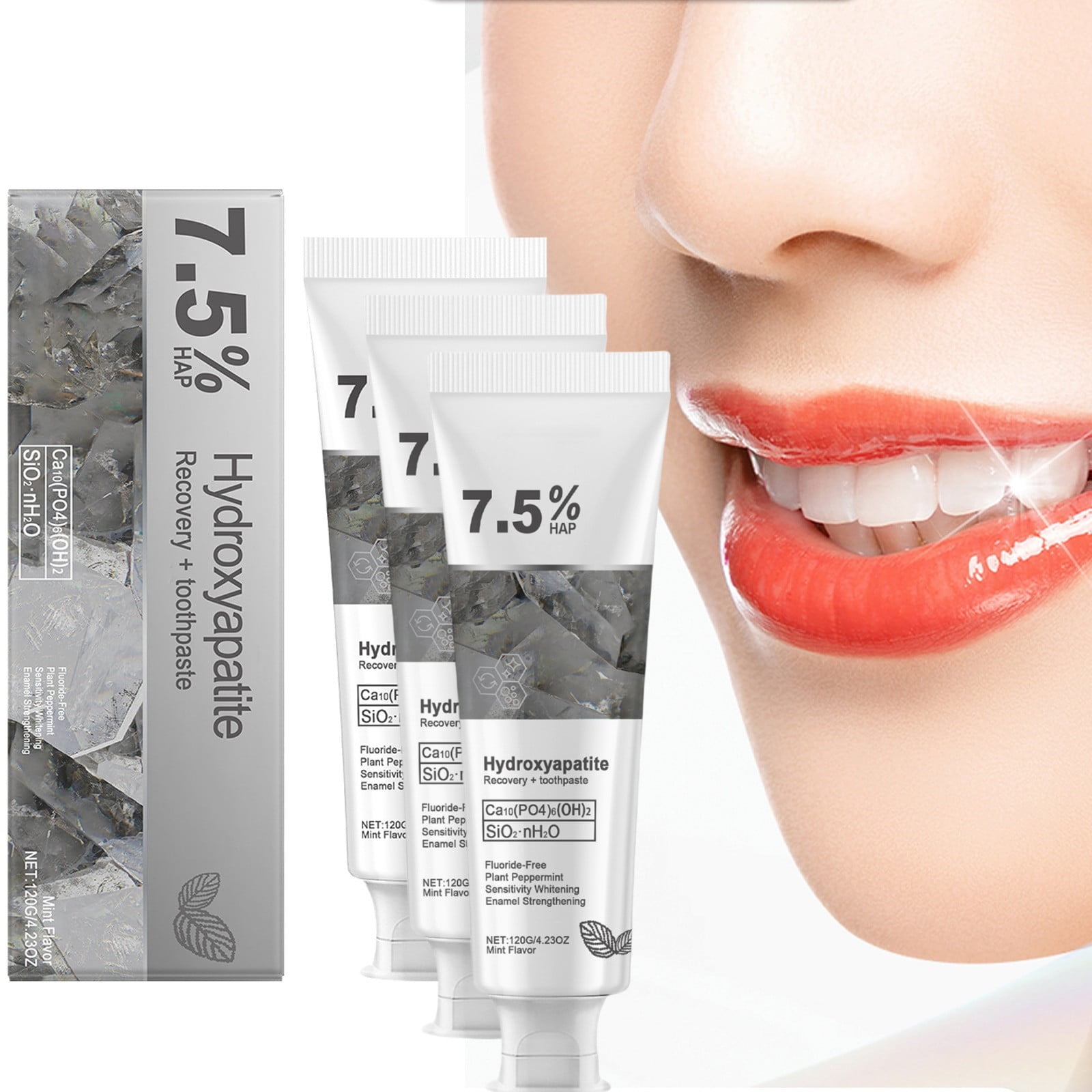 7.5% Hydroxyapatite Toothpaste for Advanced Enamel Protection,Gentle ...