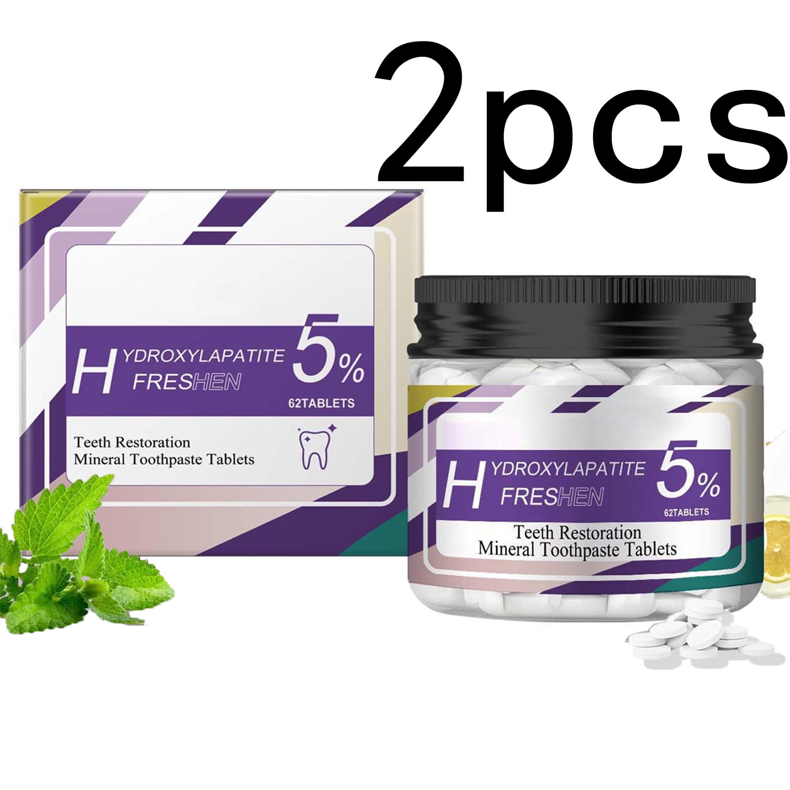 Hydroxyapatite Toothpaste Tablets,Whitening & Stain Removing Natural ...