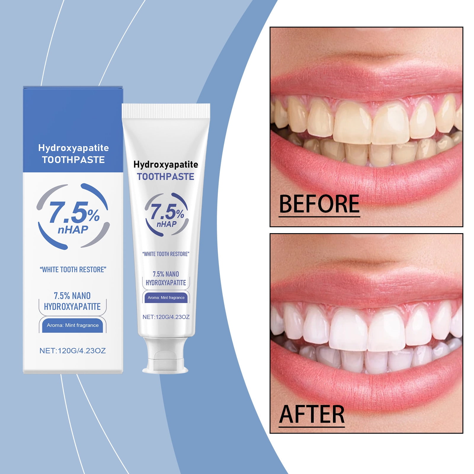 Hydroxyapatite Toothpaste, Toothpaste with Hydroxyapatite, Snow ...