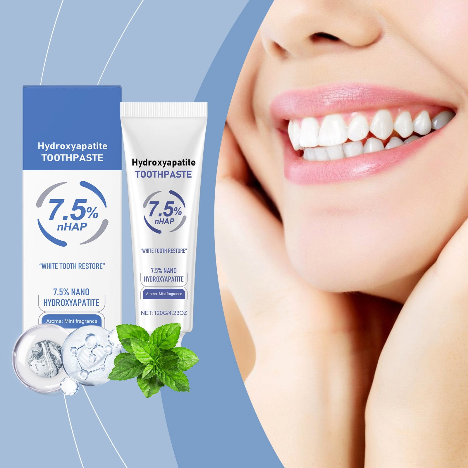 Hydroxyapatite Toothpaste for Advanced Enamel Protection, Gentle and ...