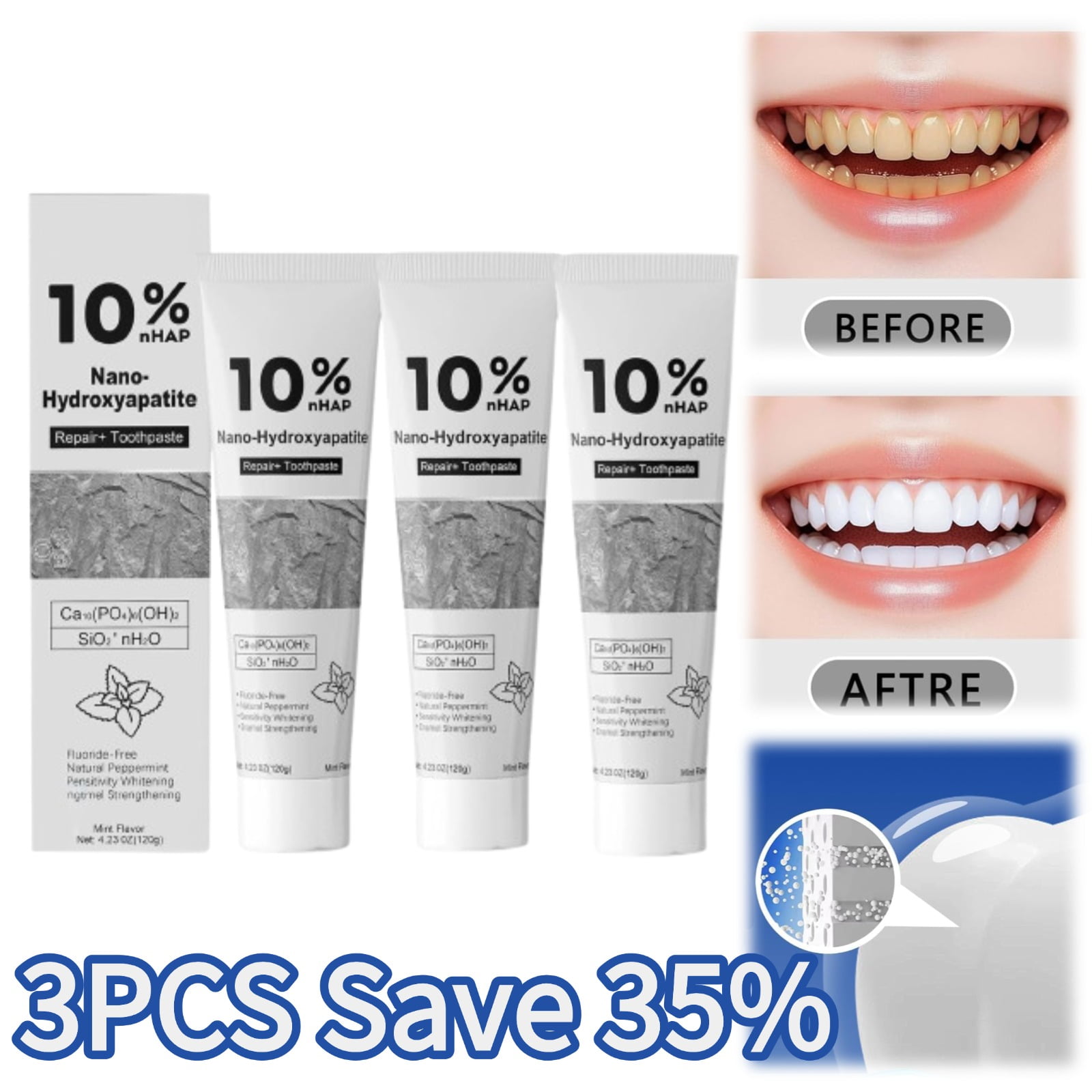 Hydroxyapatite Toothpaste for Advanced Enamel Protection,Hydroxyapatite ...
