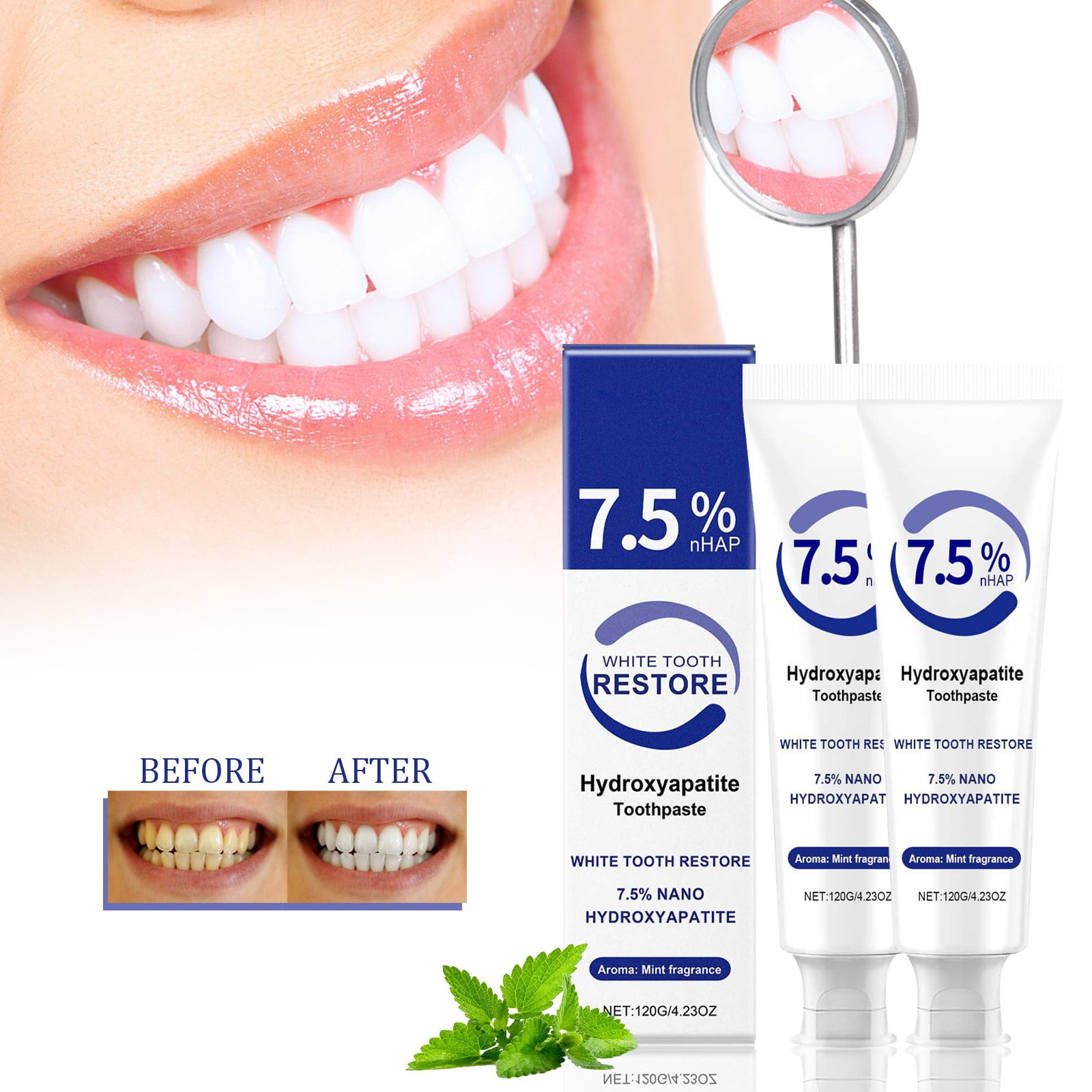 Hydroxyapatite Toothpaste for Advanced Enamel Repair, Fluoride-Free ...