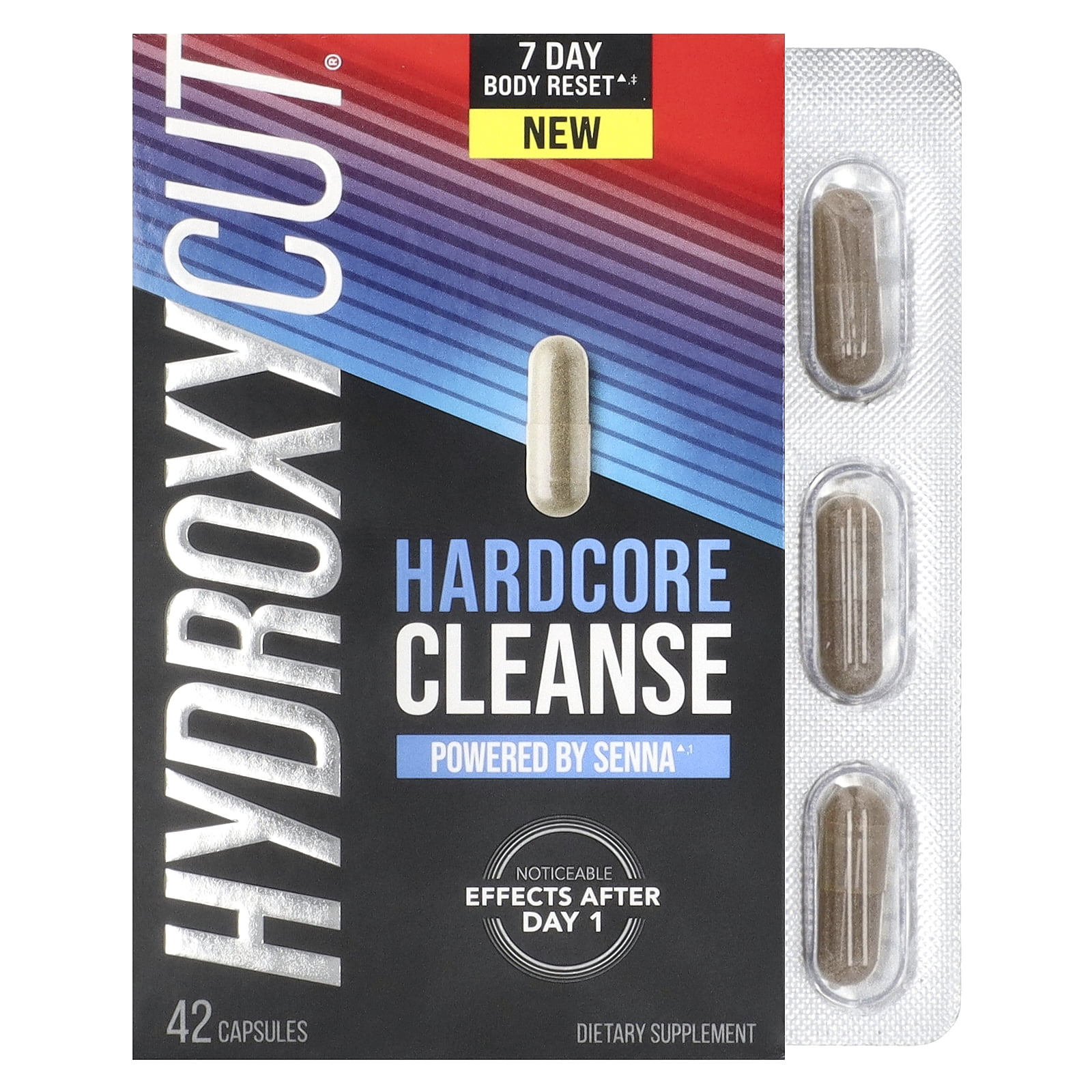 Hydroxycut Hardcore Body Flush Detox Pills, 7 Day Cleanse, 42 Capsules - Walmart.com