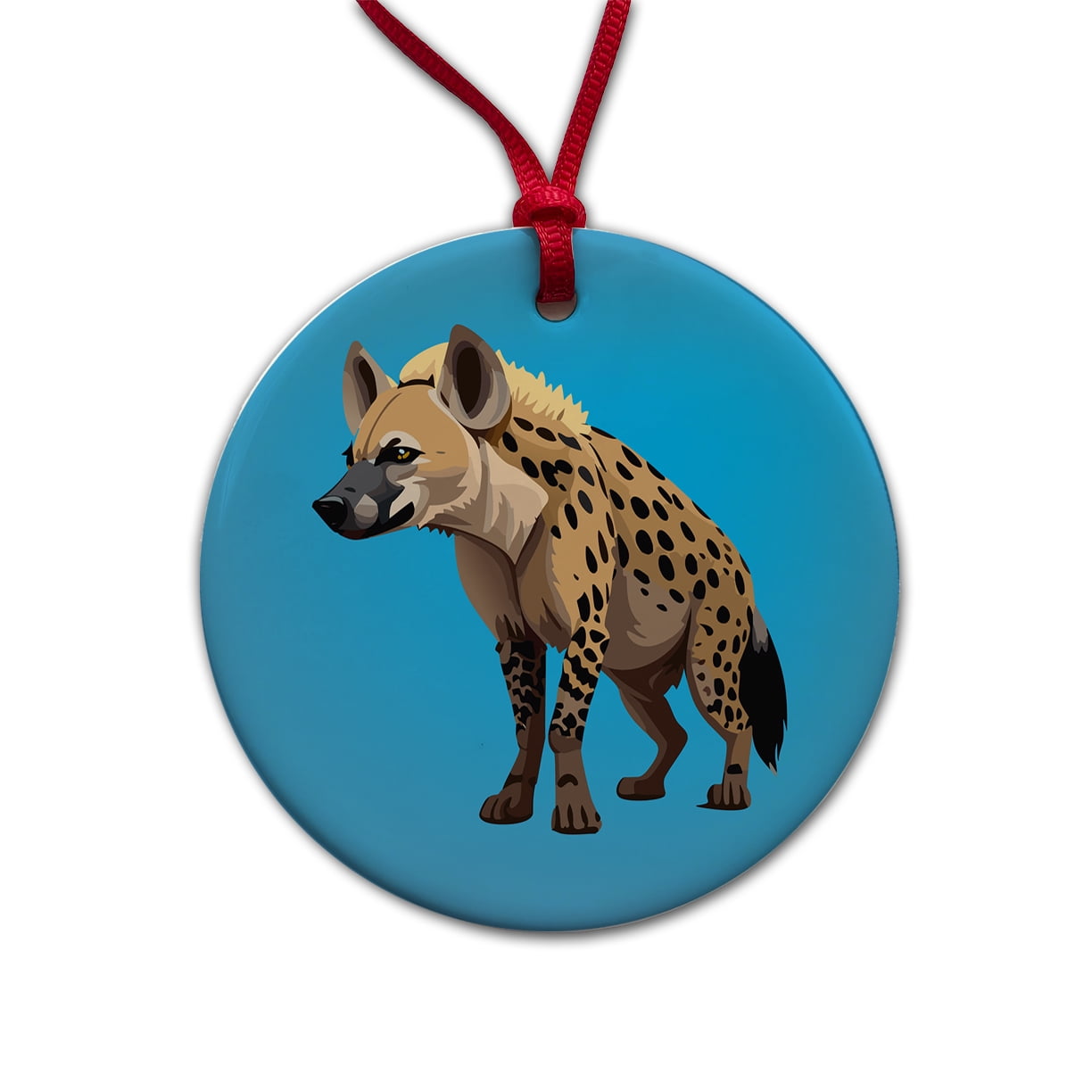 Hyena African Animal Christmas Tree Holiday Round Ceramic Ornament - Walmart.com