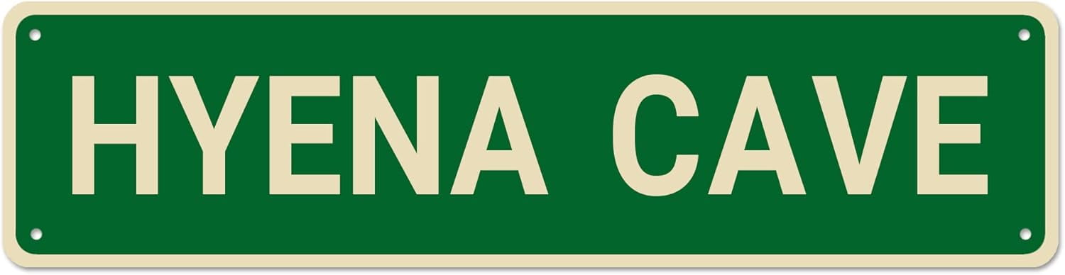 Hyena Cave Sign, Hyena Sign Hyena Decor Hyena Lover Gift, Funny Wall ...