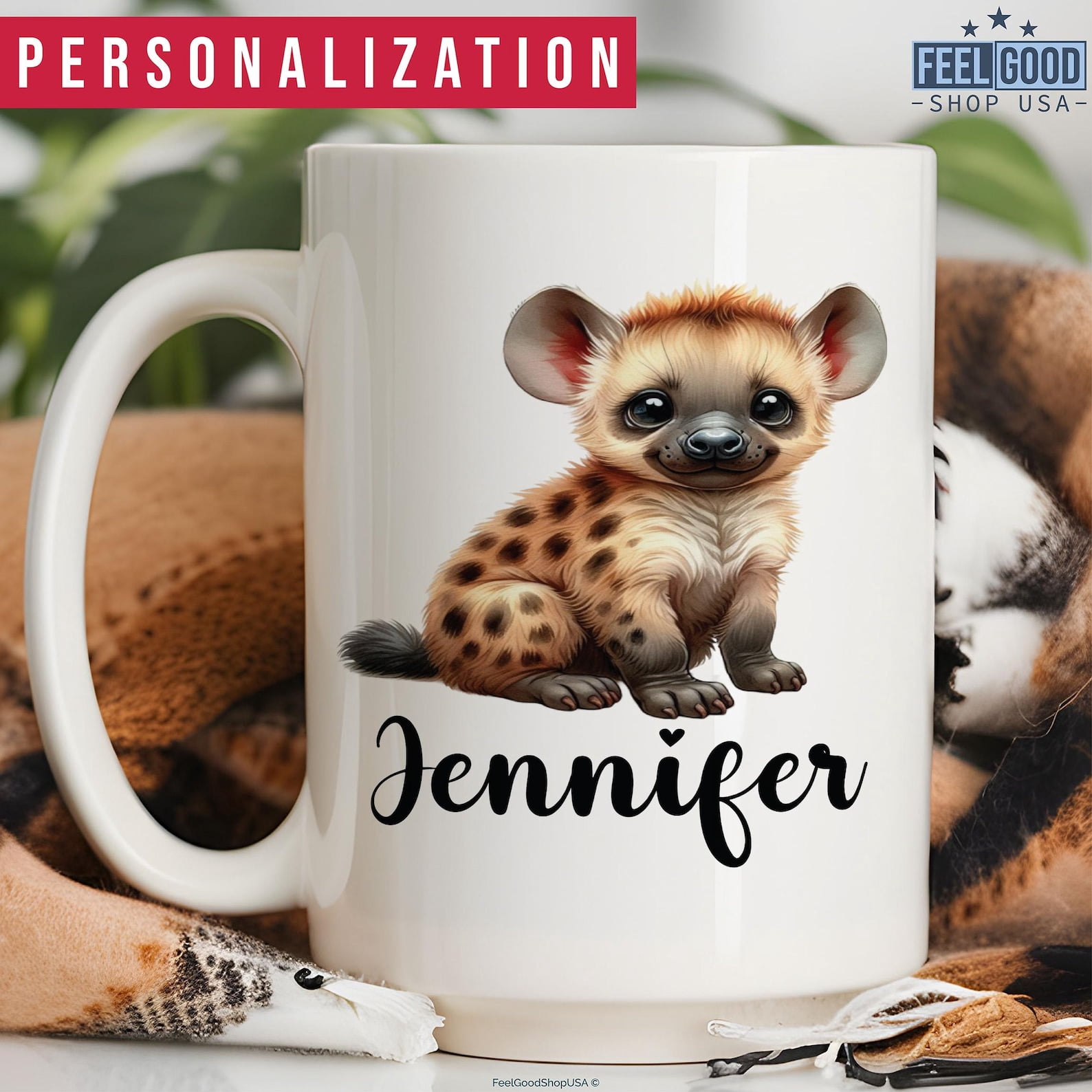 Hyena Mug Personalized Hyena Gift, Custom Hyena Cup With Name, Hyena ...