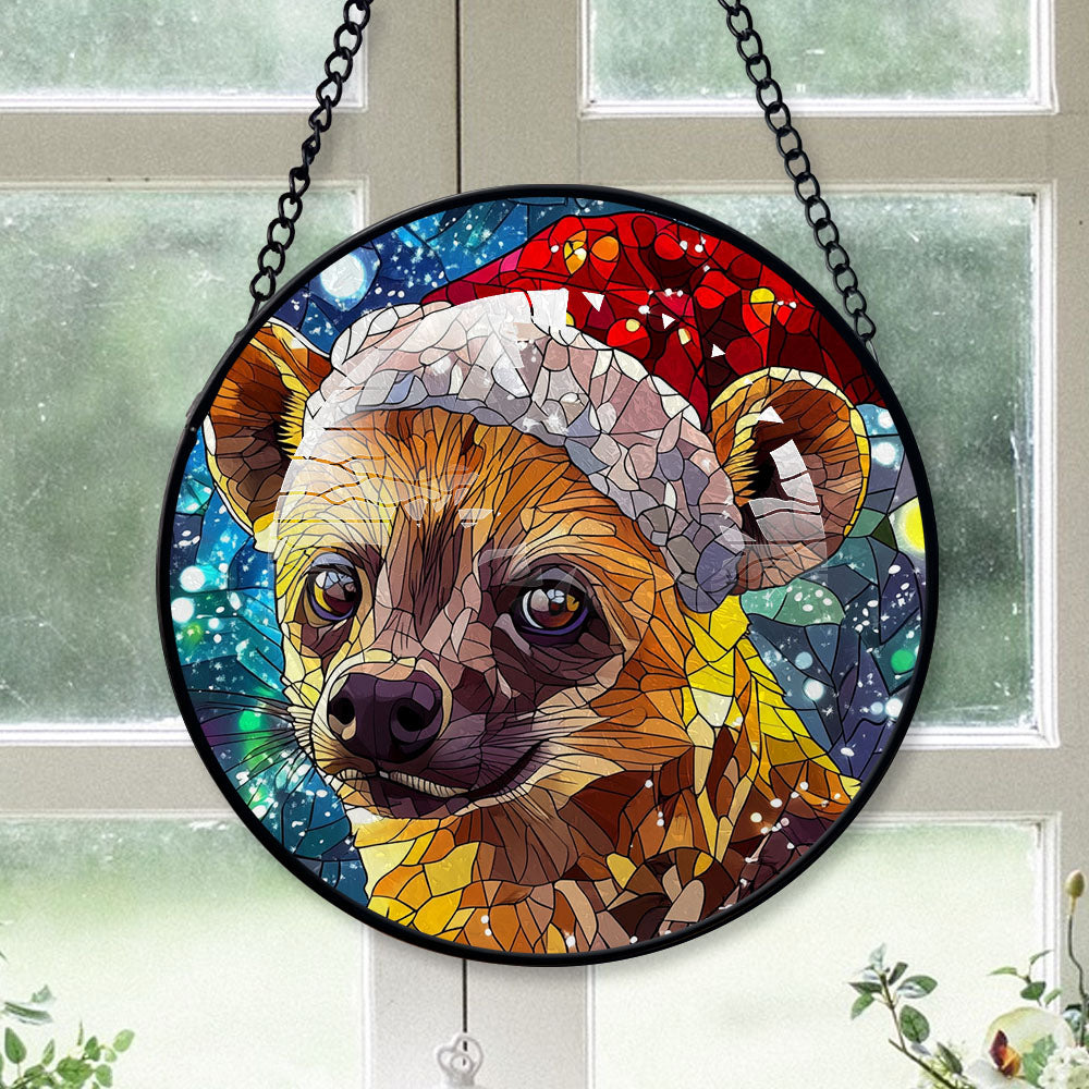 Hyena Ornament Christmas 2025, Hyena Stained Glass Window Panel – Decorative Hanging Glass Art ...