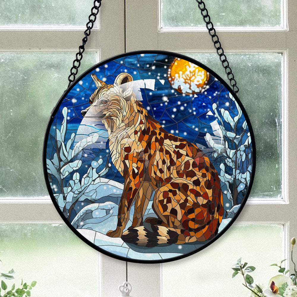 Hyena Ornament Christmas 2025, HyenaStained Glass Window Art – Light-Catching Hanging Sun ...