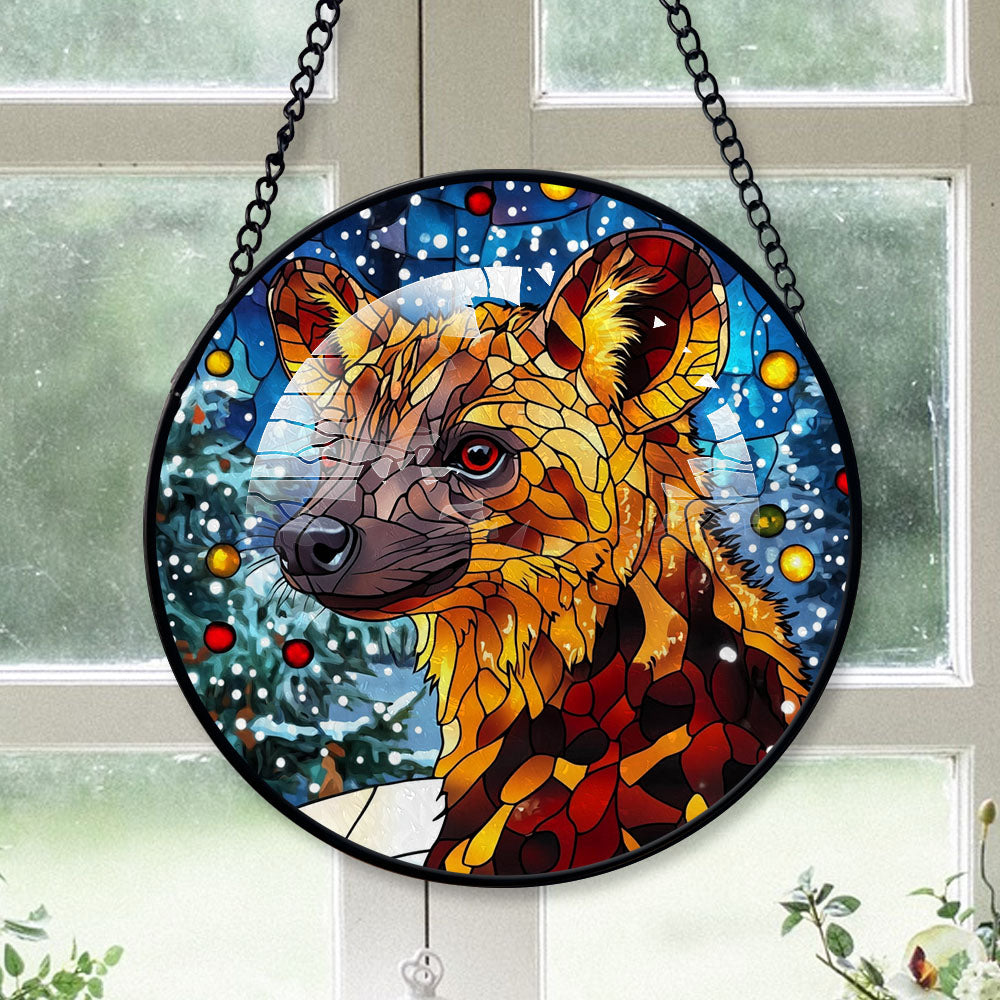 Hyena Ornament Christmas 2025, HyenaStained Glass Window Hanging – Vibrant Handcrafted ...
