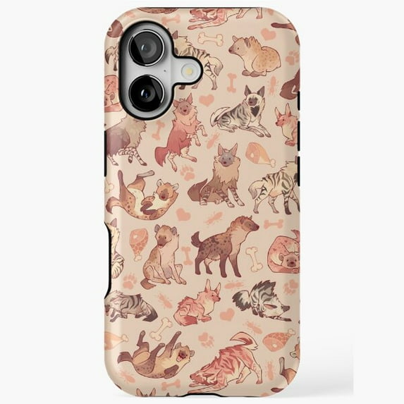 Hyenas Creamy Orange Safari Animal Pattern Case for iPhone 17 to 11 Pro ...