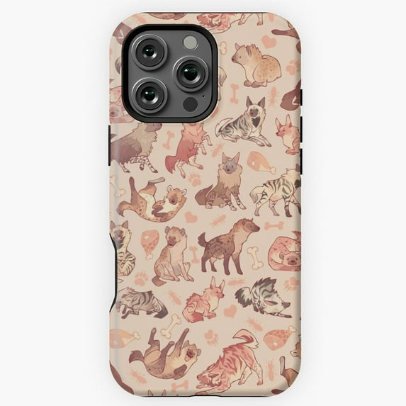 Hyenas Orange Animal Pattern iPhone Case 17 16 15 14 13 12 11 Pro Max ...