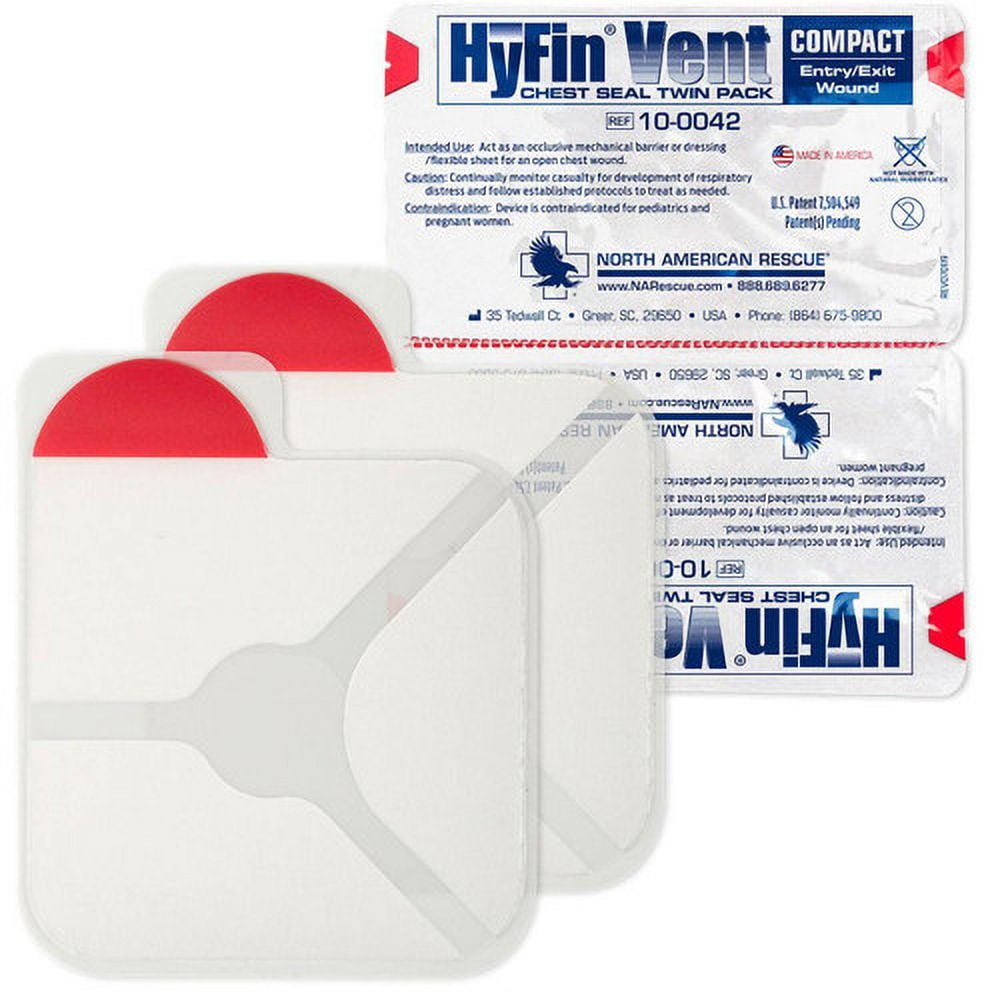 North American Rescue NAR HyFin Compact Chest Seal Twin Pack for ...
