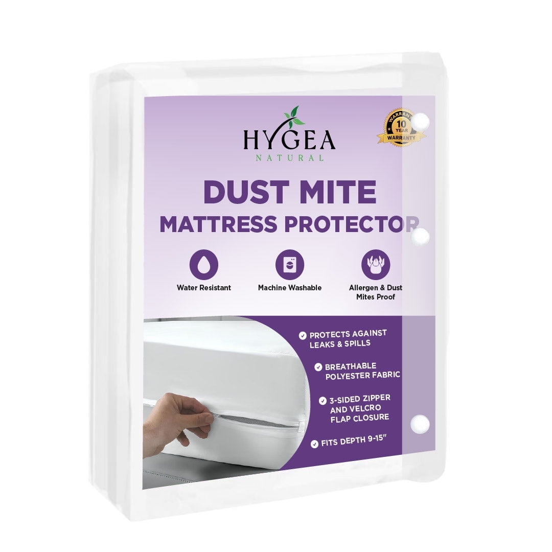 Hygea Natural Allergen & Dust Mite Mattress Cover, Water-Resistant ...