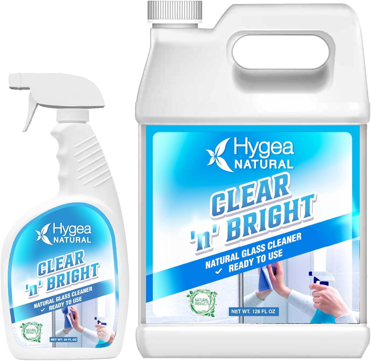 Hygea Natural Clear 'n' Bright Glass Cleaner Spray Natural Window ...