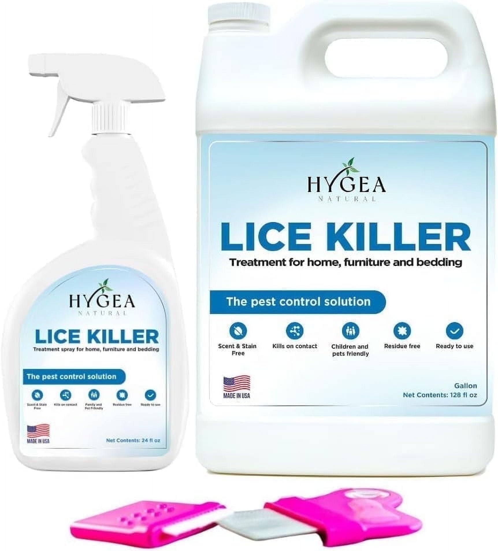 Hygea Natural Non-Toxic Lice Care Kit - Includes Comb, Magnifier, Lice ...