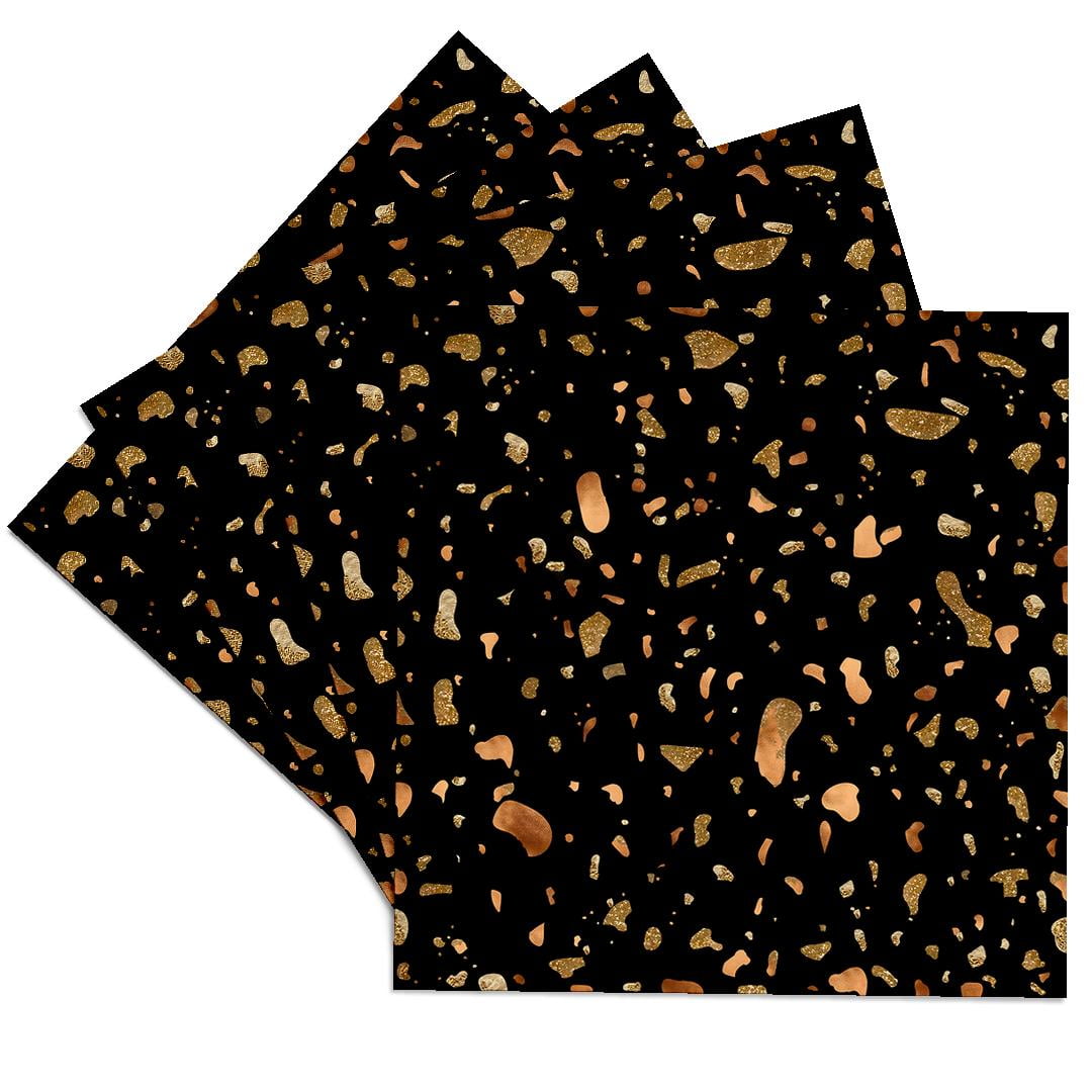 3drose, Hygge Abstract Modern Terrazzo in Pink and Copper, Set of 4 ...