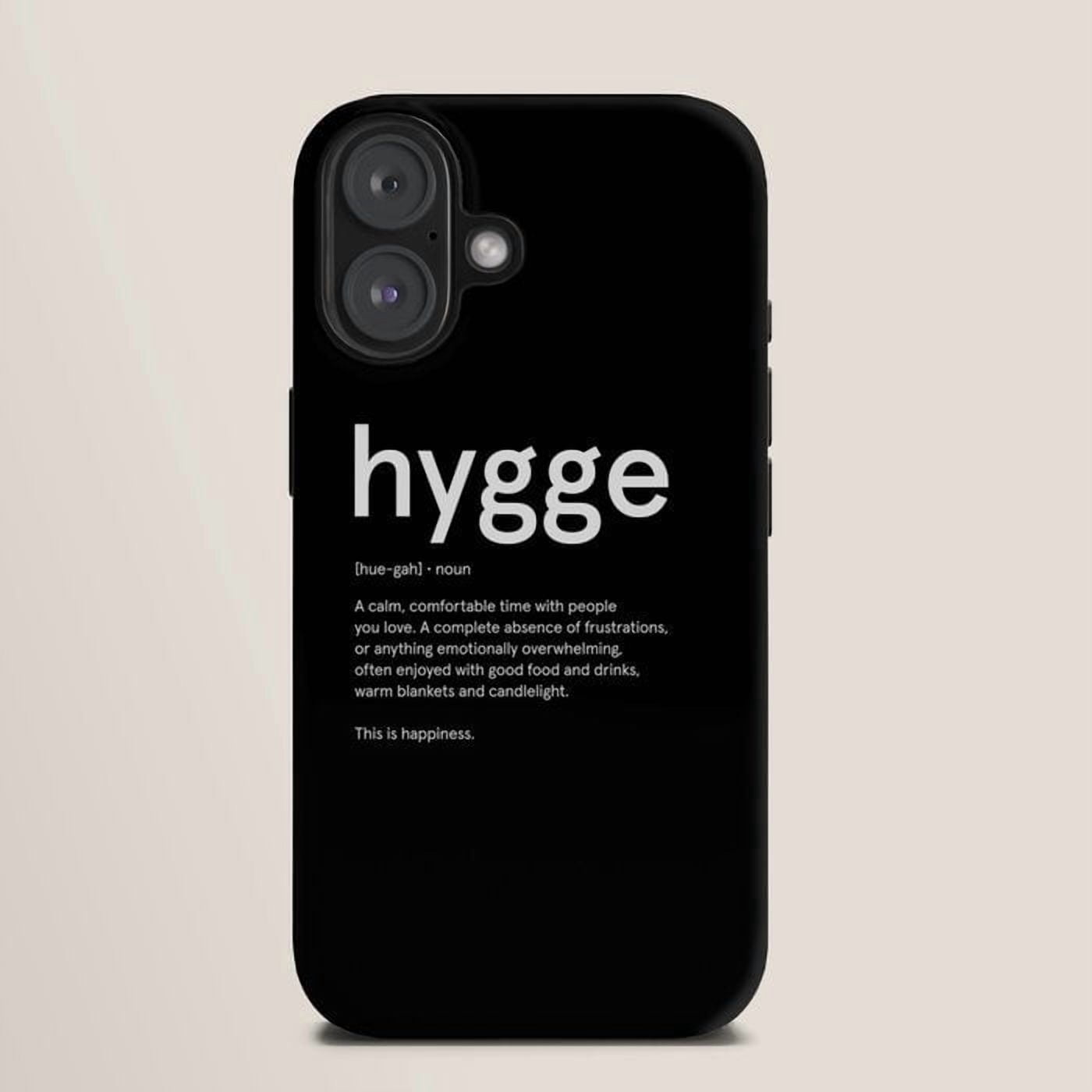 Hygge Definition White Typography Tough Phone Case, Dual-Layer ...