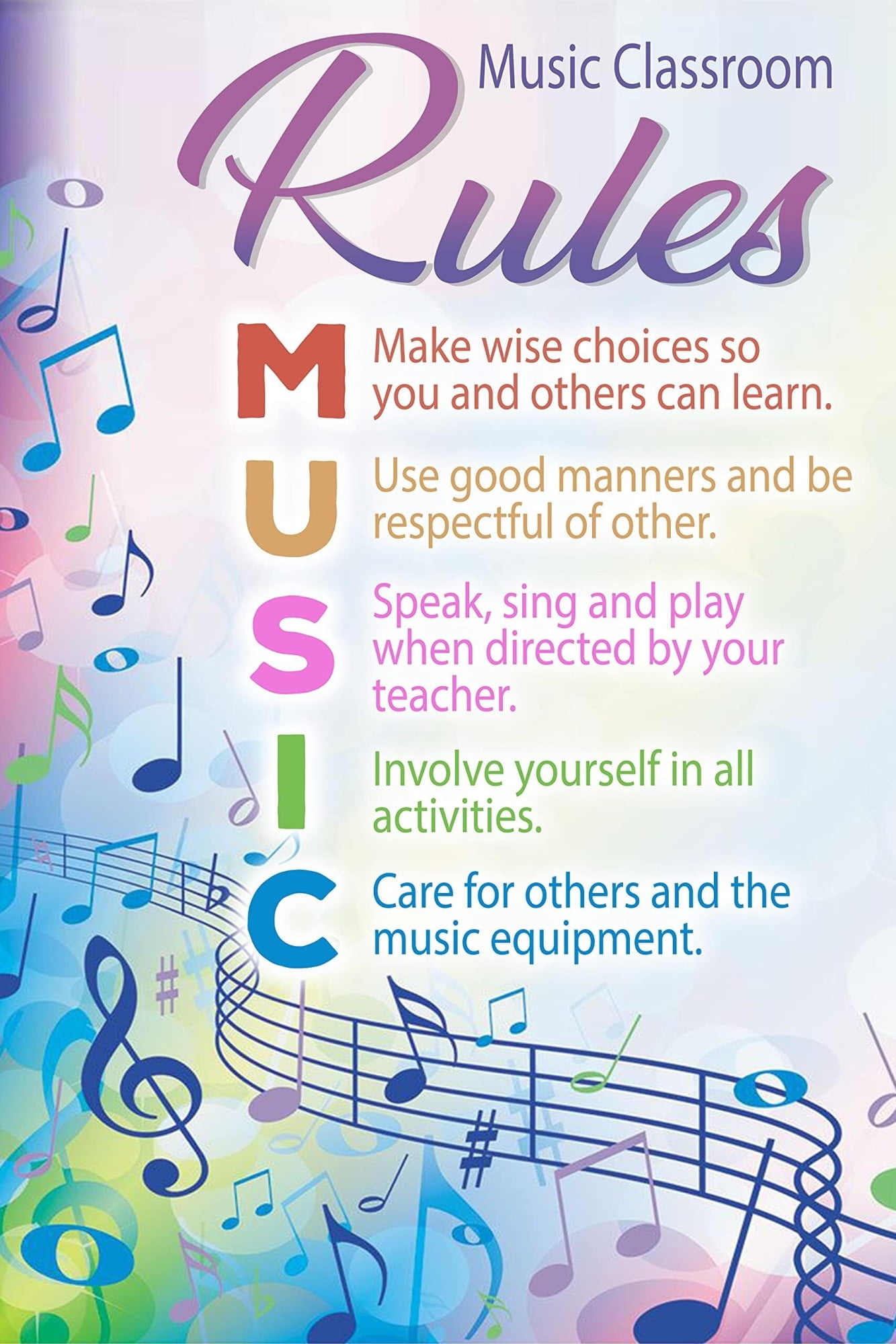 The Hygge Life Music Classroom rules Poster Music Teacher Classroom ...