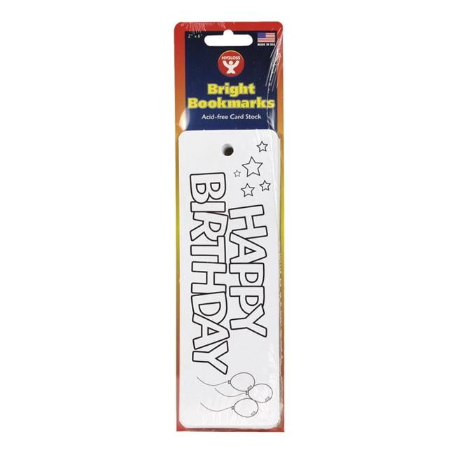 Hygloss 2018459 2 x 6 in. Color Your Own Happy Birthday Bookmarks ...