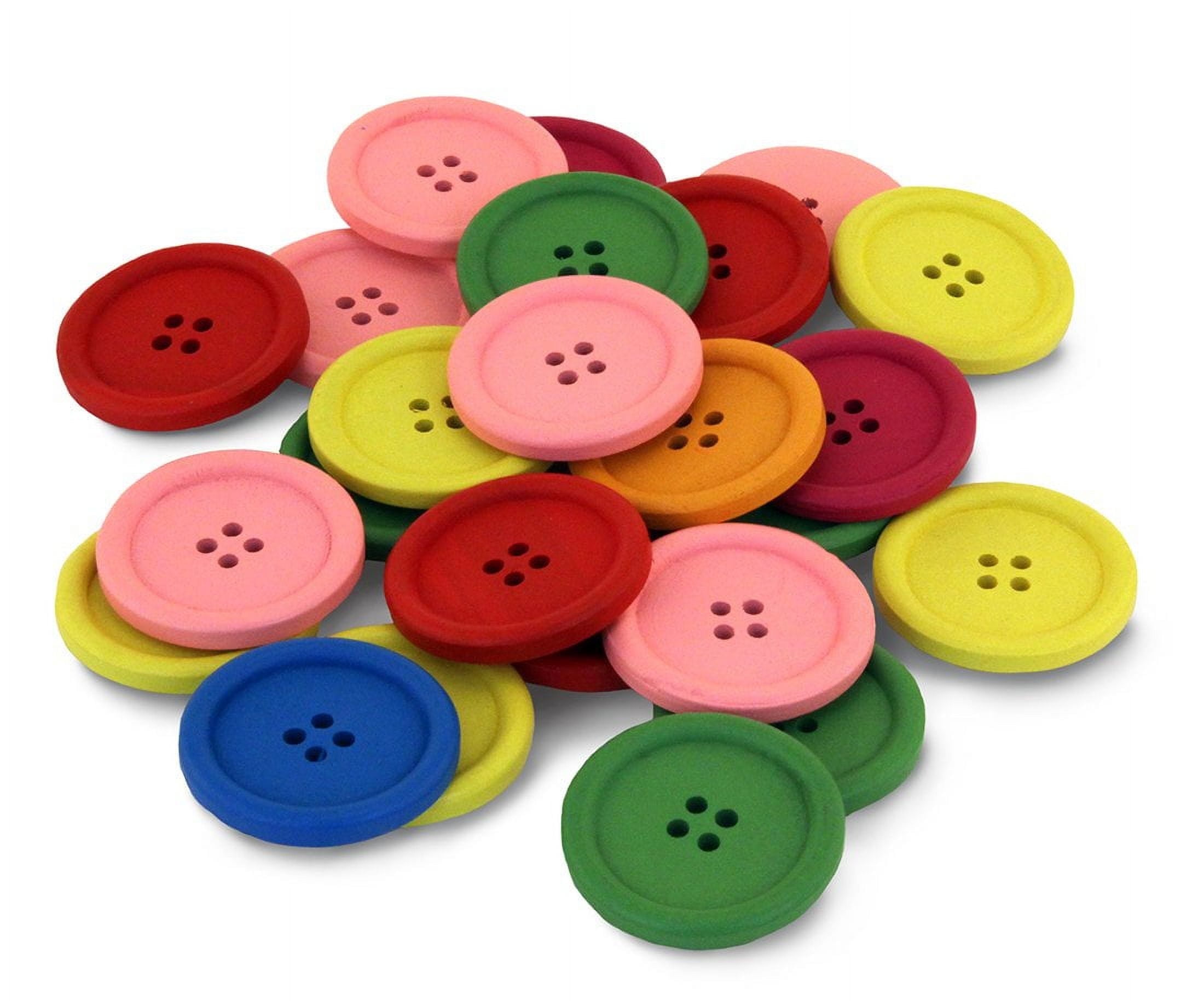 Hygloss 25 Piece Bright Wooden Craft Buttons, Large/40mm - Walmart.com