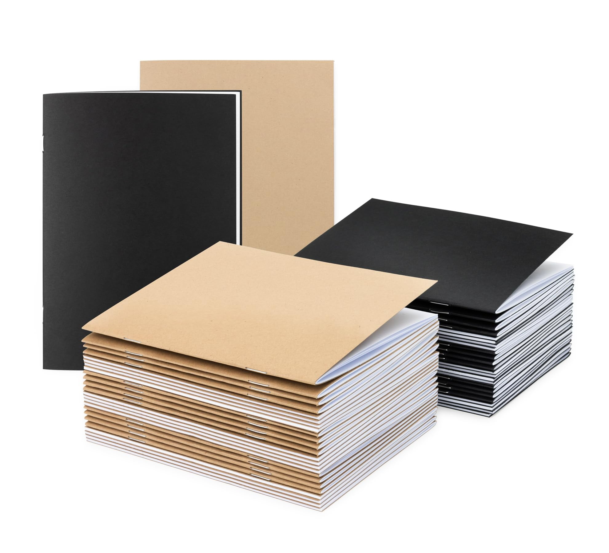 Hygloss Blank Kraft Books and Black Books, Set of 50 Unlined Notebooks ...