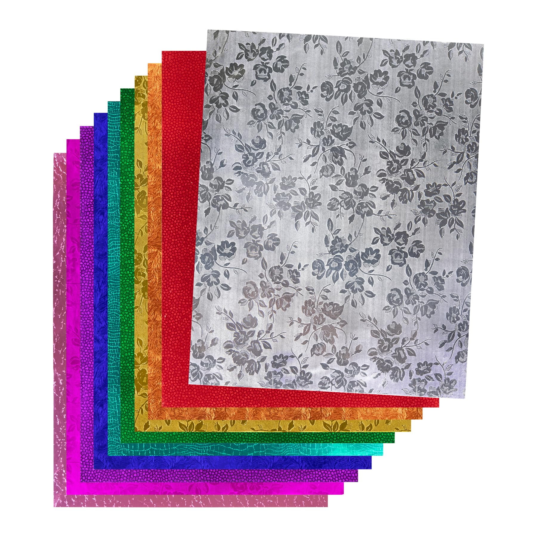 Hygloss Embossed Metallic Foil TSF6 Paper - 100 Sheets Assorted Colors ...
