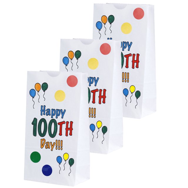Hygloss Happy 100th Day Paper Bags, 25 per Pack, 3 Packs - Walmart.com