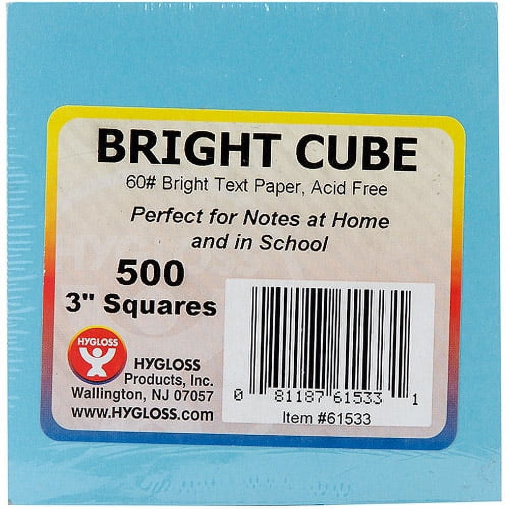 Hygloss Paper Cube 3"X3" 500 Sheets/Pkg-Assorted Bright Colors ...