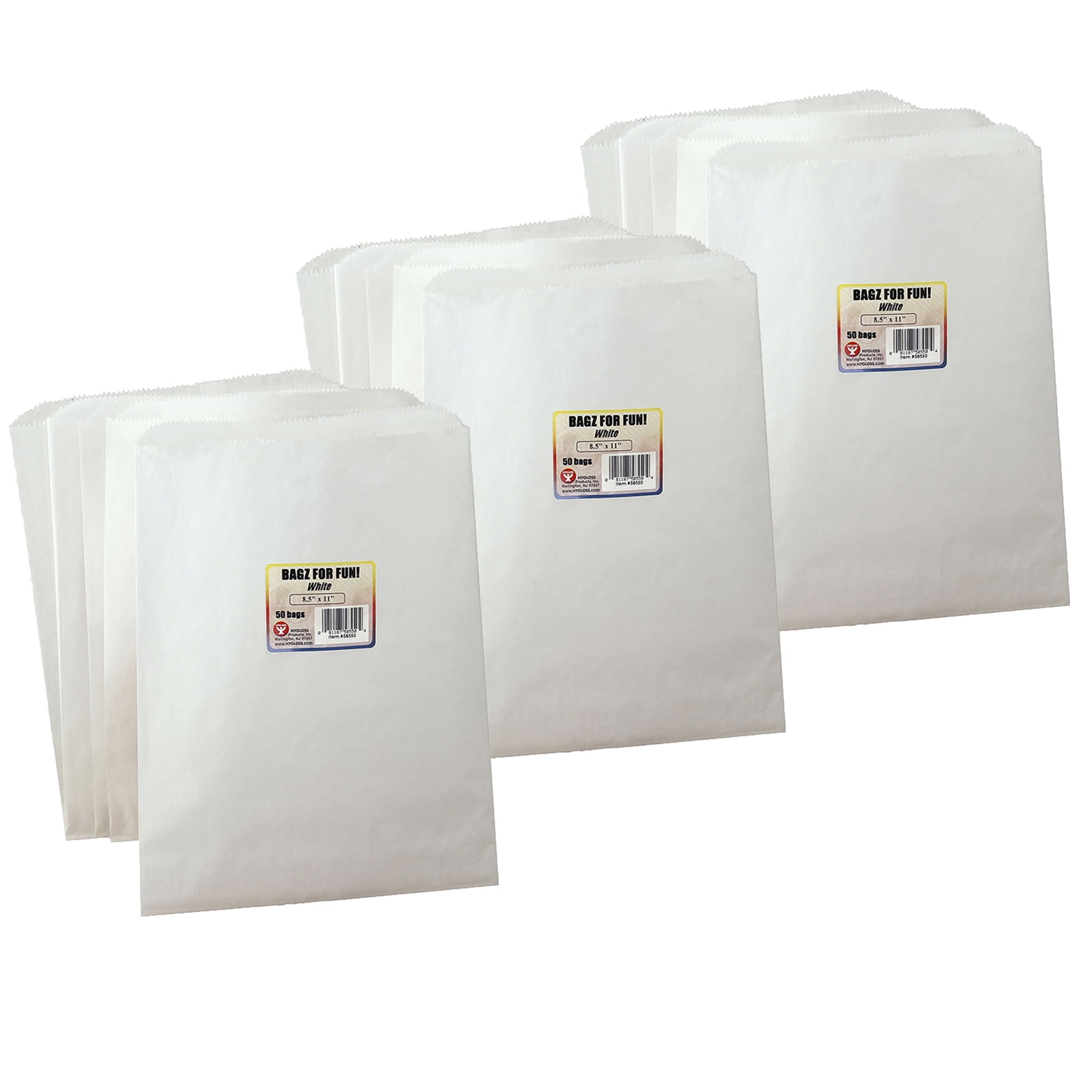 Hygloss White Pinch Bottom Bags, 8.5" x 11", 50 bags - Walmart.com