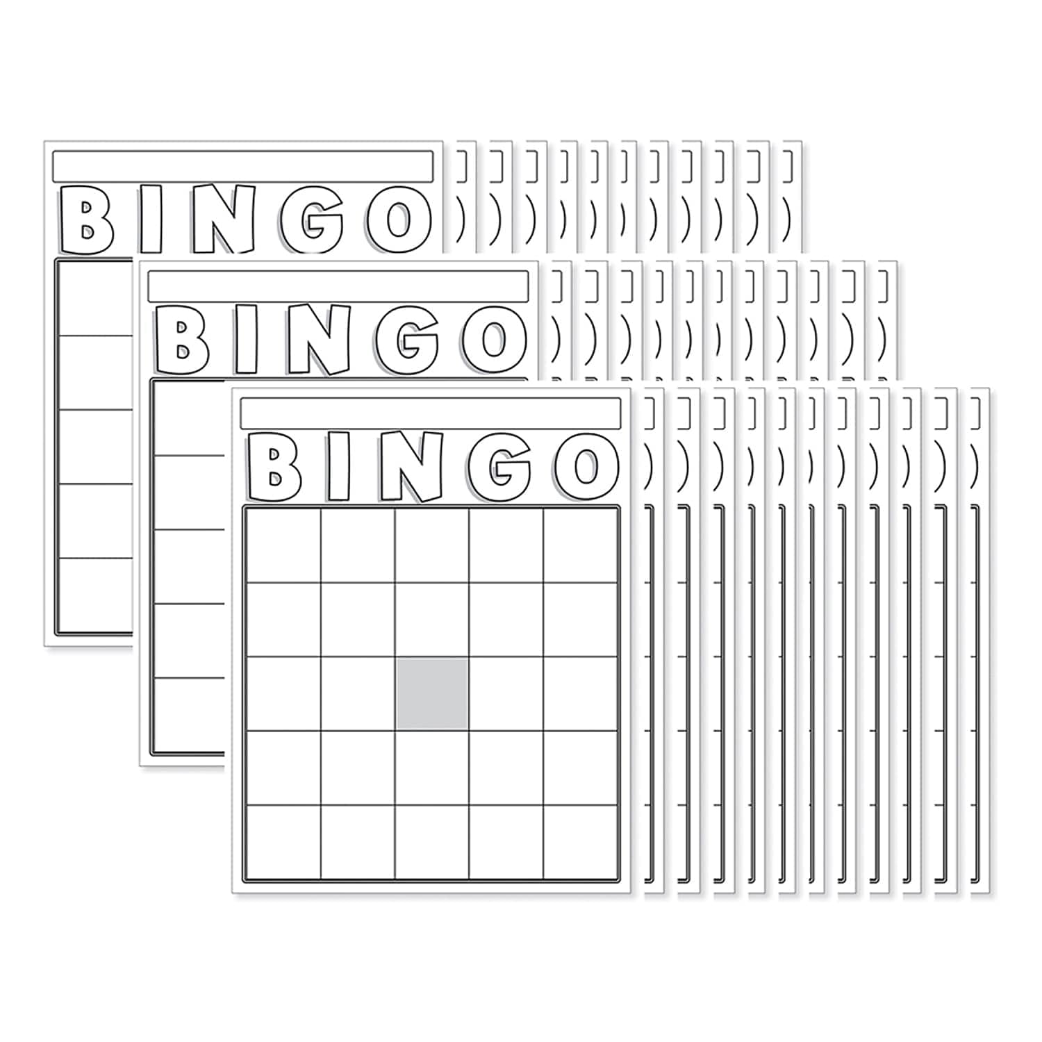 Hygloss Game Playing Blank Bingo Cards, 36 White High Quality Cardstock ...