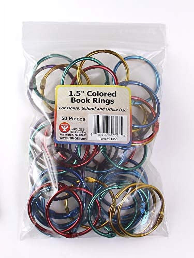 Hygloss Products Book Rings â€“ 1-1/2 Inch Assorted Color Metal Binder ...