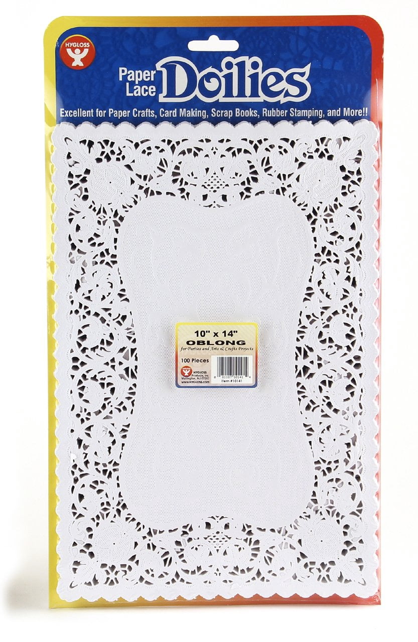 Hygloss Products Doilies-Specialty 100 Count 10"x14" White Oblong ...