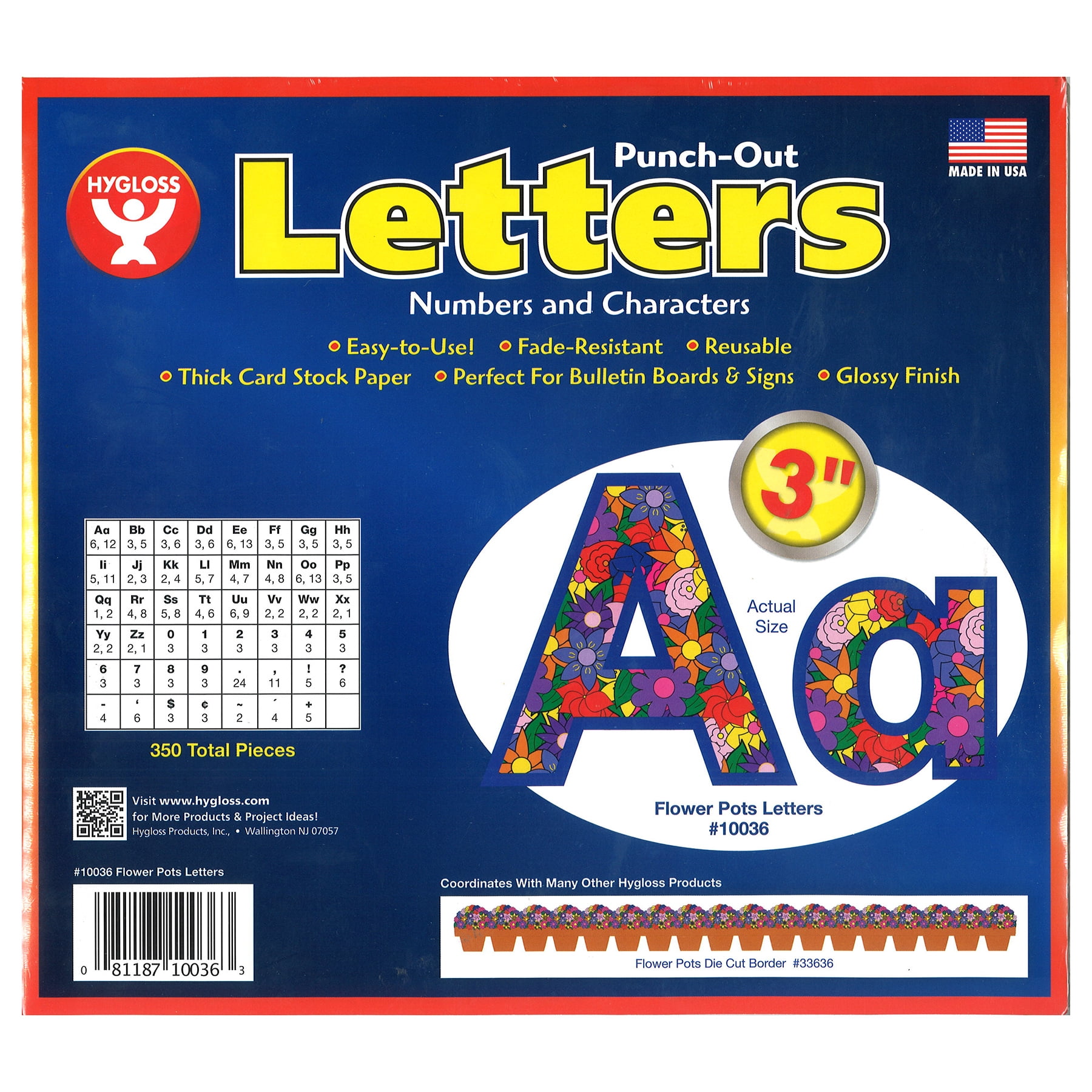 Hygloss Flower Pots Punch-Out Letters, 350 Pieces - Walmart.com